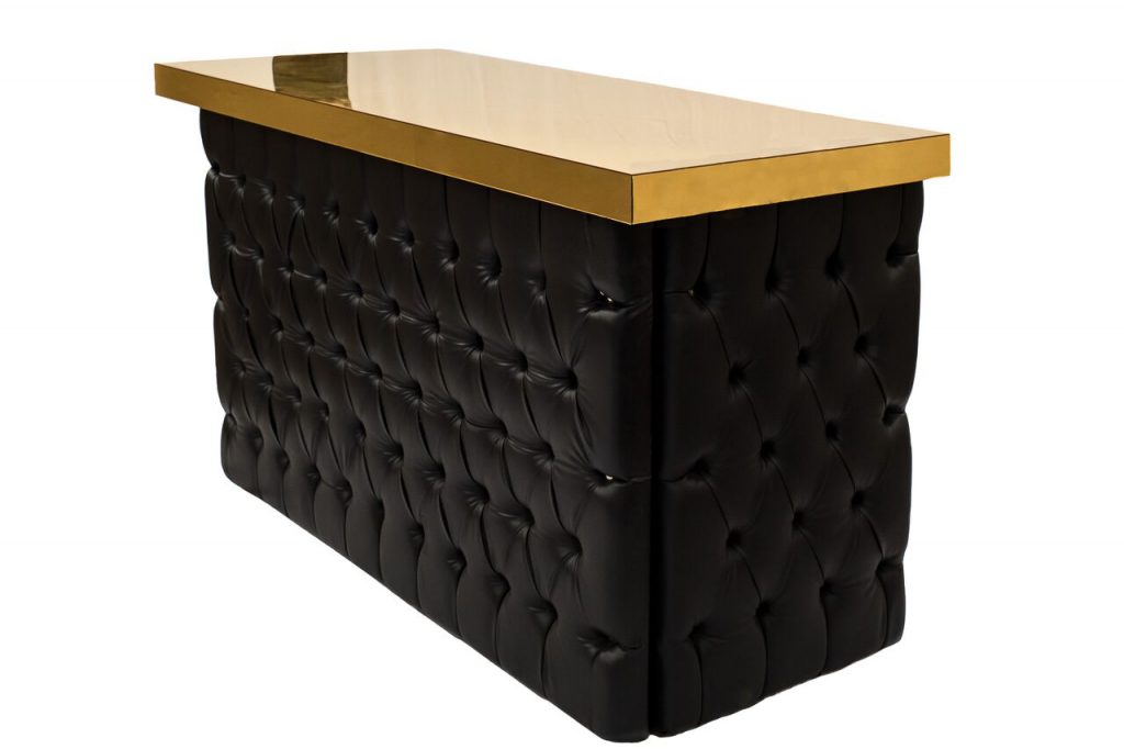 Black Tufted - Gold Top Bar